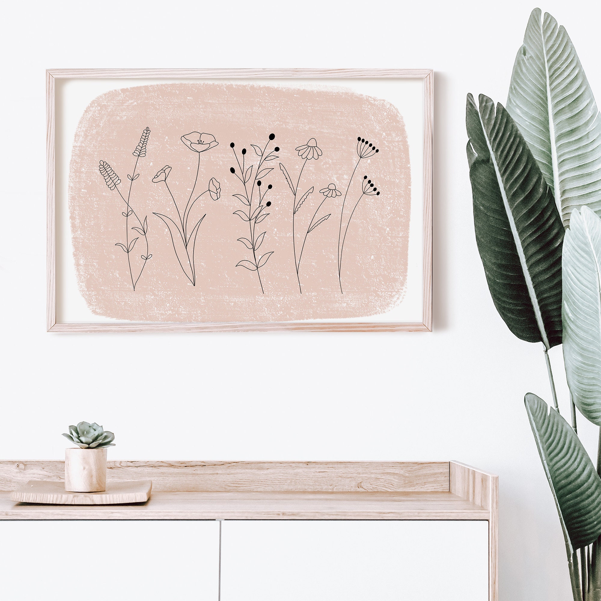 Wild Flowers Print Farmhouse Poster Floral Bouquet Art - Etsy