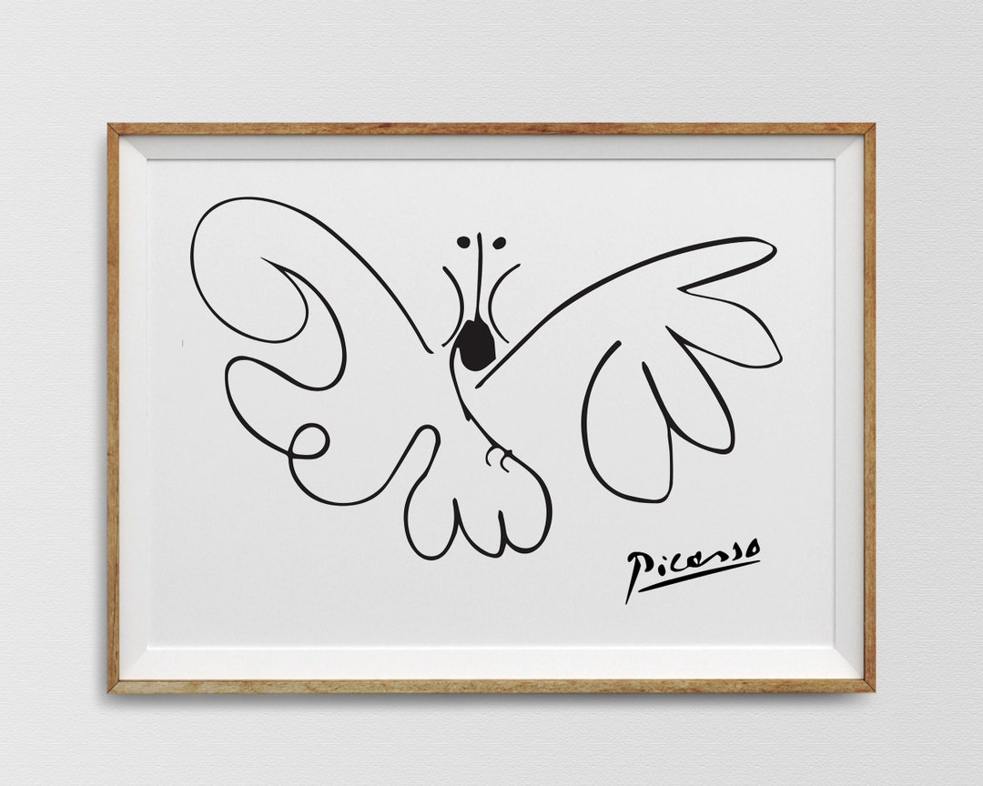 Picasso Butterfly Line Art Print: Minimalist Nursery Decor (digital ...