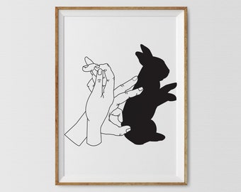 Rabbit Shadow Art - Etsy
