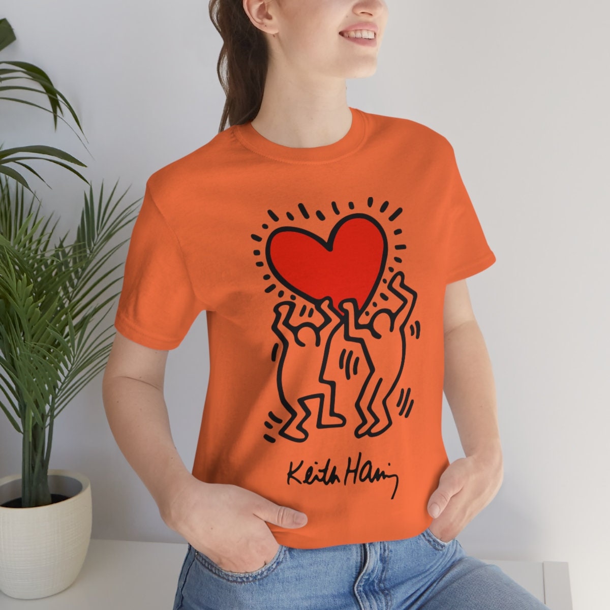 Keith Haring Heart Love Symbol, Keith Haring Unisex T-Shirt