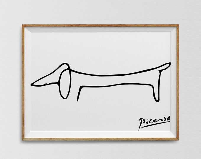 Picasso One Line Drawing, Dog Line Art, Printable Wall Art, Picasso ...