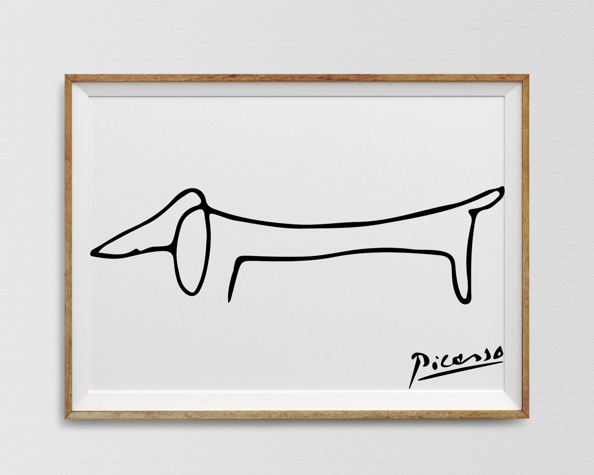 Picasso Dog Art Print: Minimalist Sausage Dog Sketch (digital Download ...