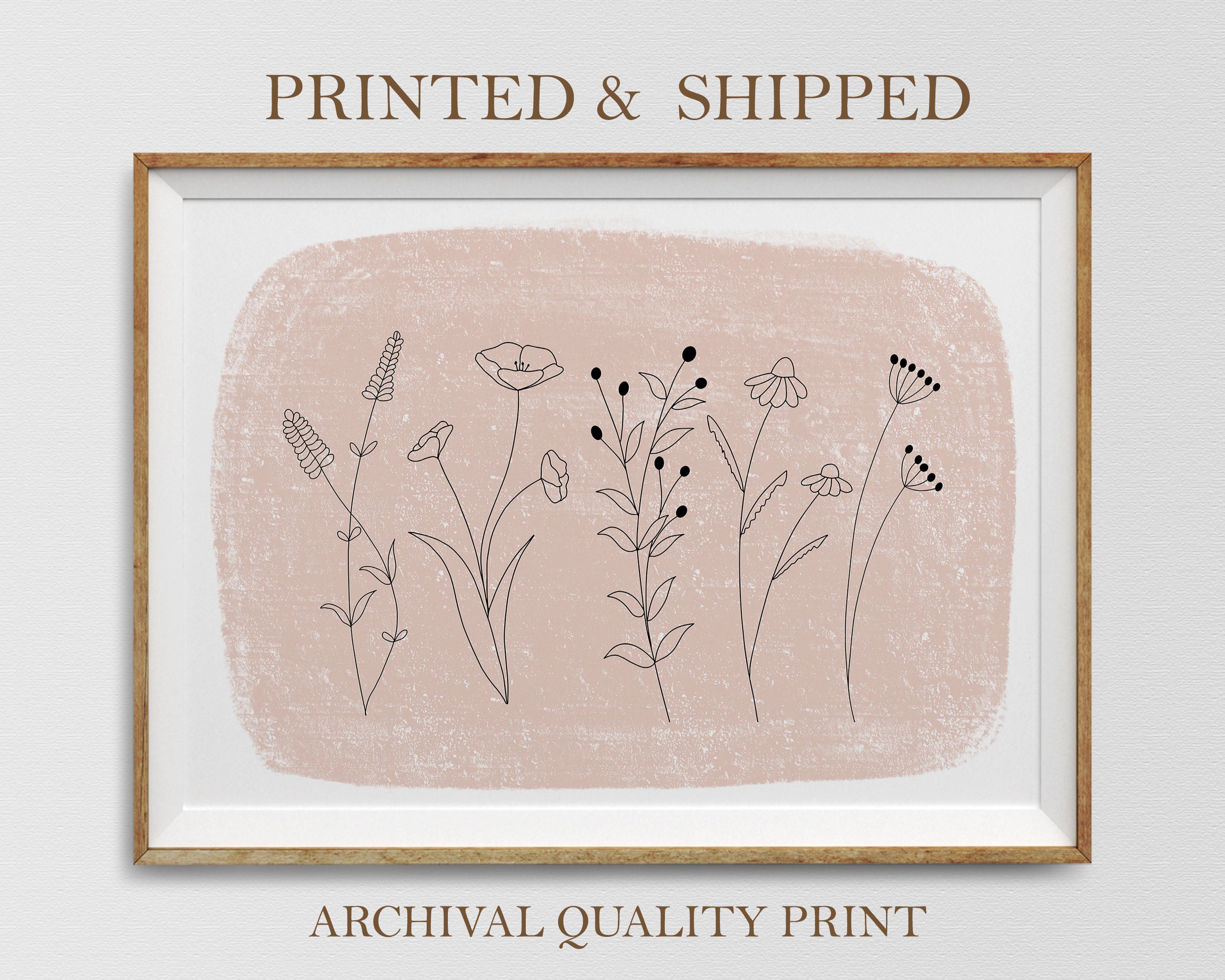 Wild Flowers Print Farmhouse Poster Floral Bouquet Art - Etsy