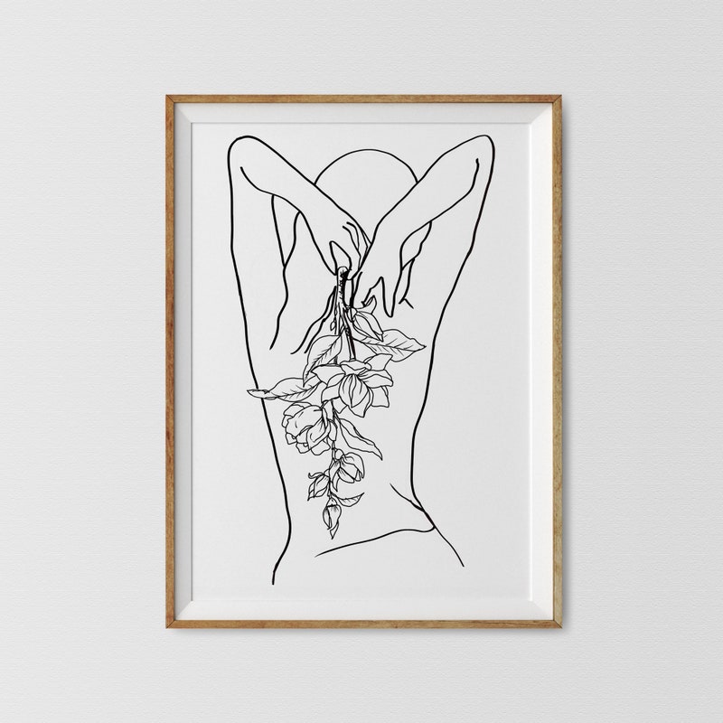 Woman Back Drawing - Etsy