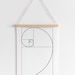Golden Ratio Line Wall Art, Geometric Printable, Fibonacci Spiral Wall ...