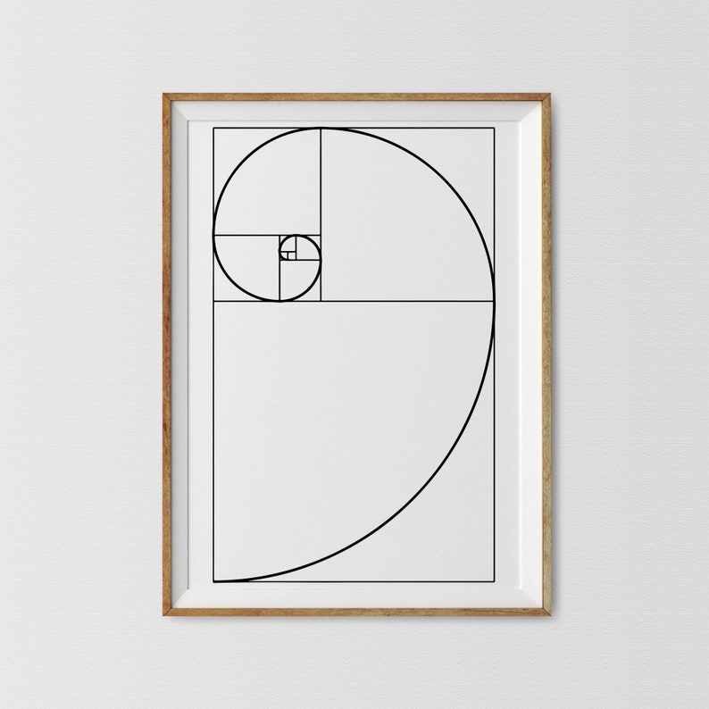 Golden Ratio Line Wall Art Geometric Printable Fibonacci - Etsy