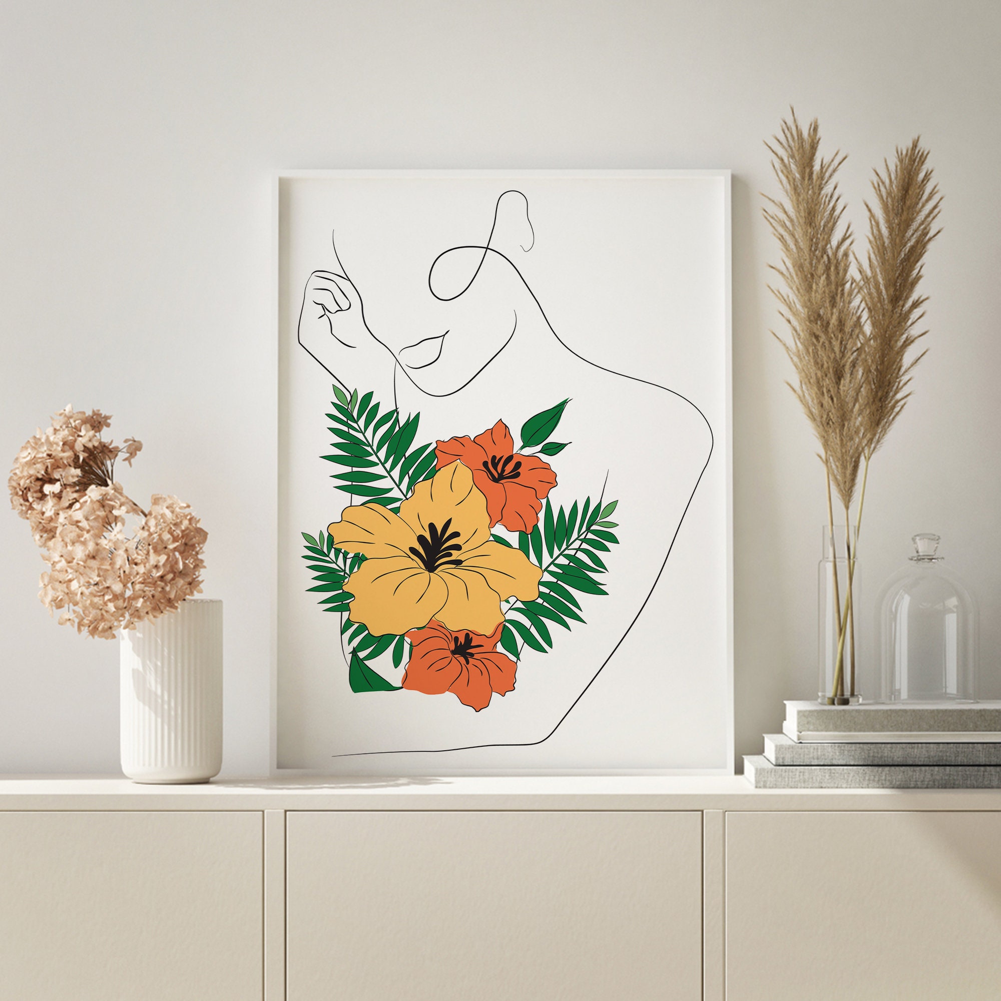 Line Drawing Woman Printable Feminine Woman Art Poster Woman | Etsy