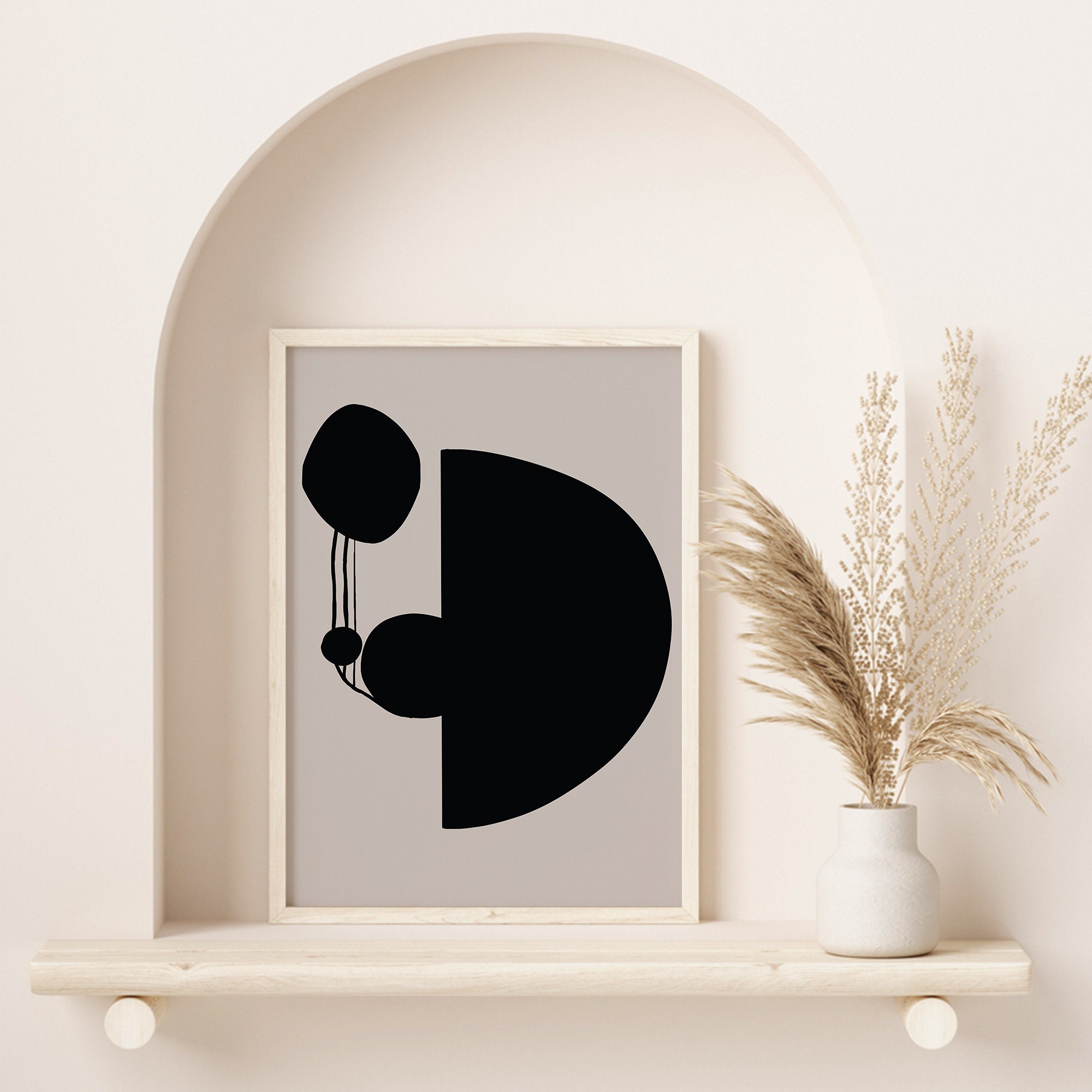 Earth Tone Shape Print Abstract Geometric Printable Burnt - Etsy