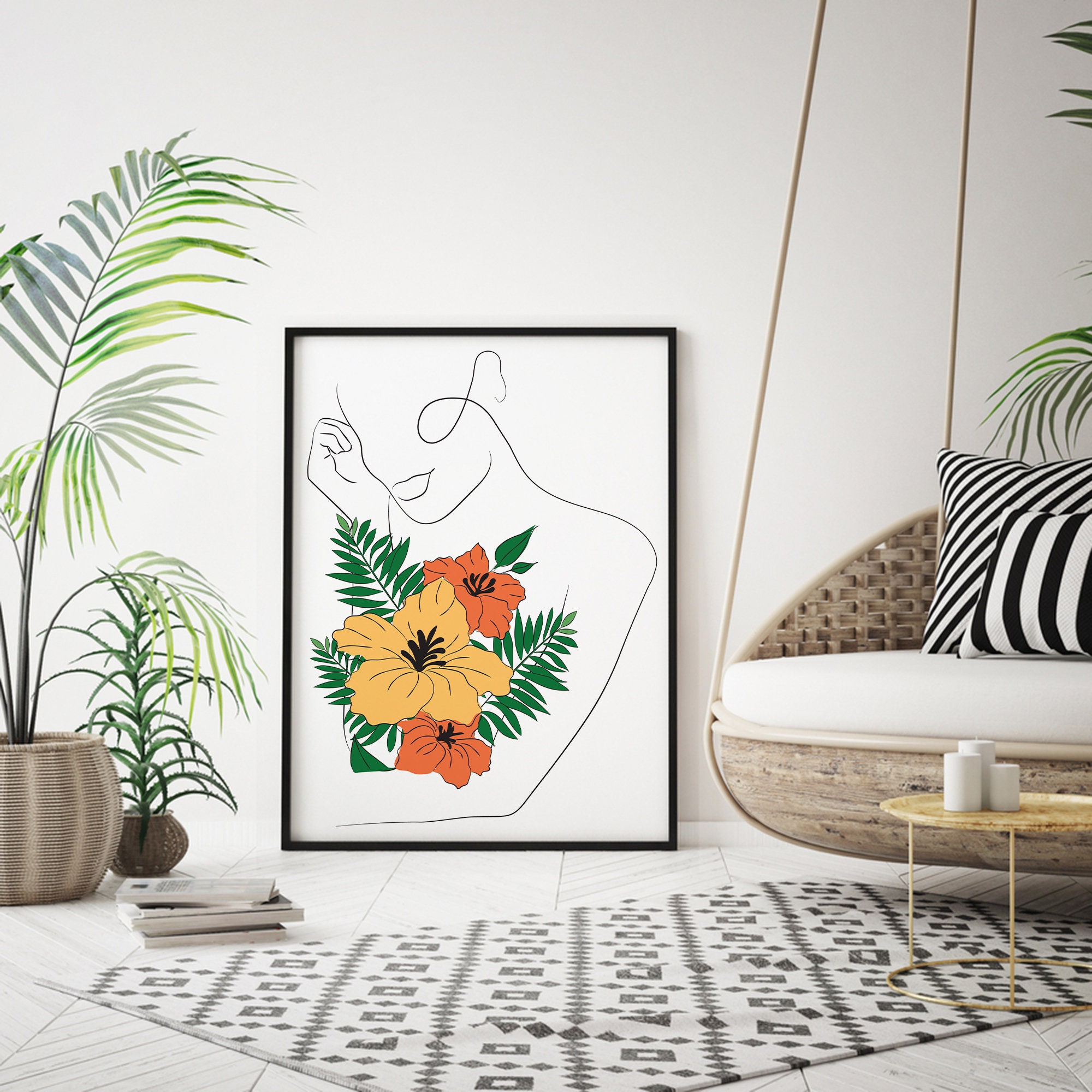 Line Drawing Woman Printable Feminine Woman Art Poster Woman | Etsy