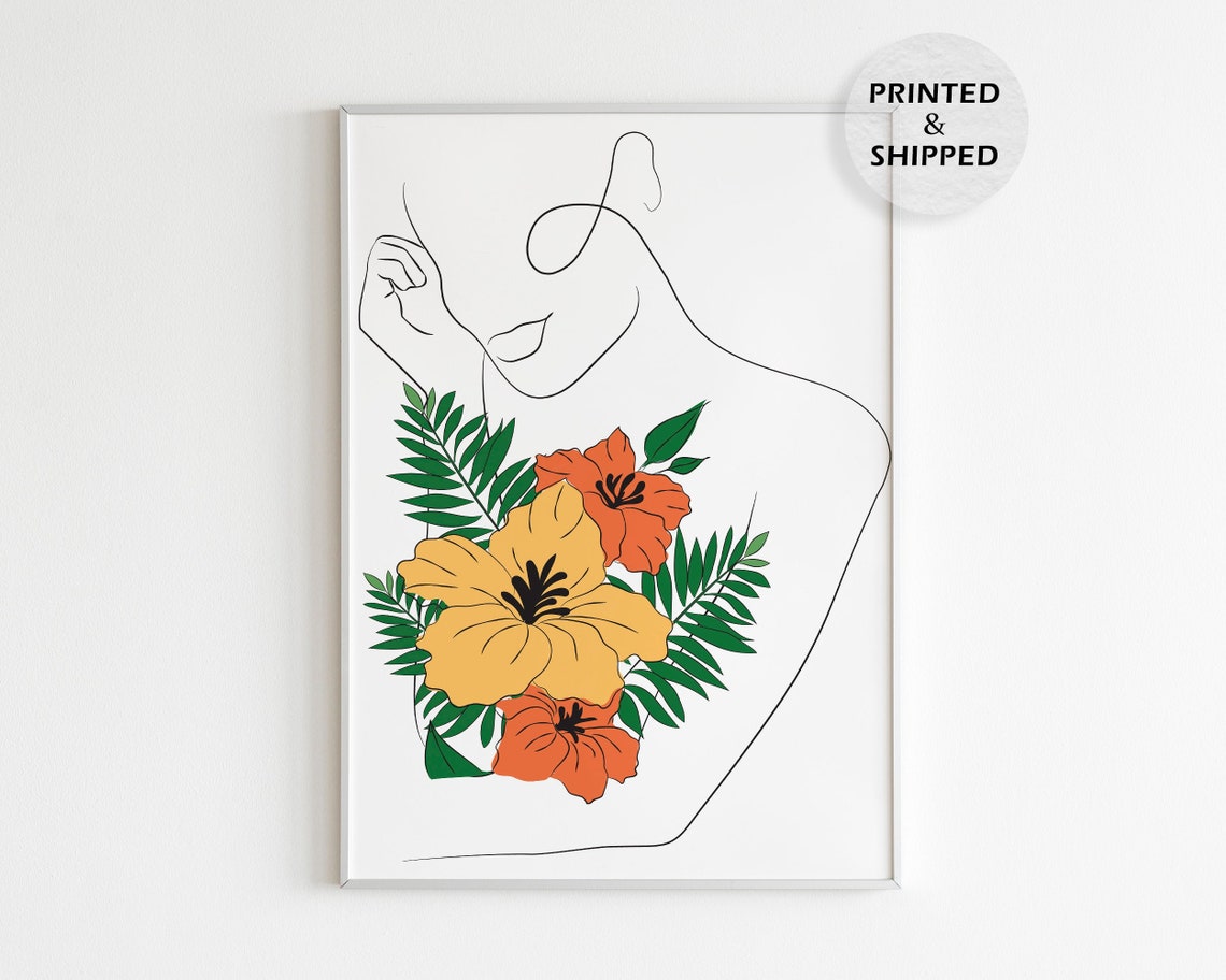 Line Drawing Woman Printable Feminine Woman Art Poster Woman - Etsy