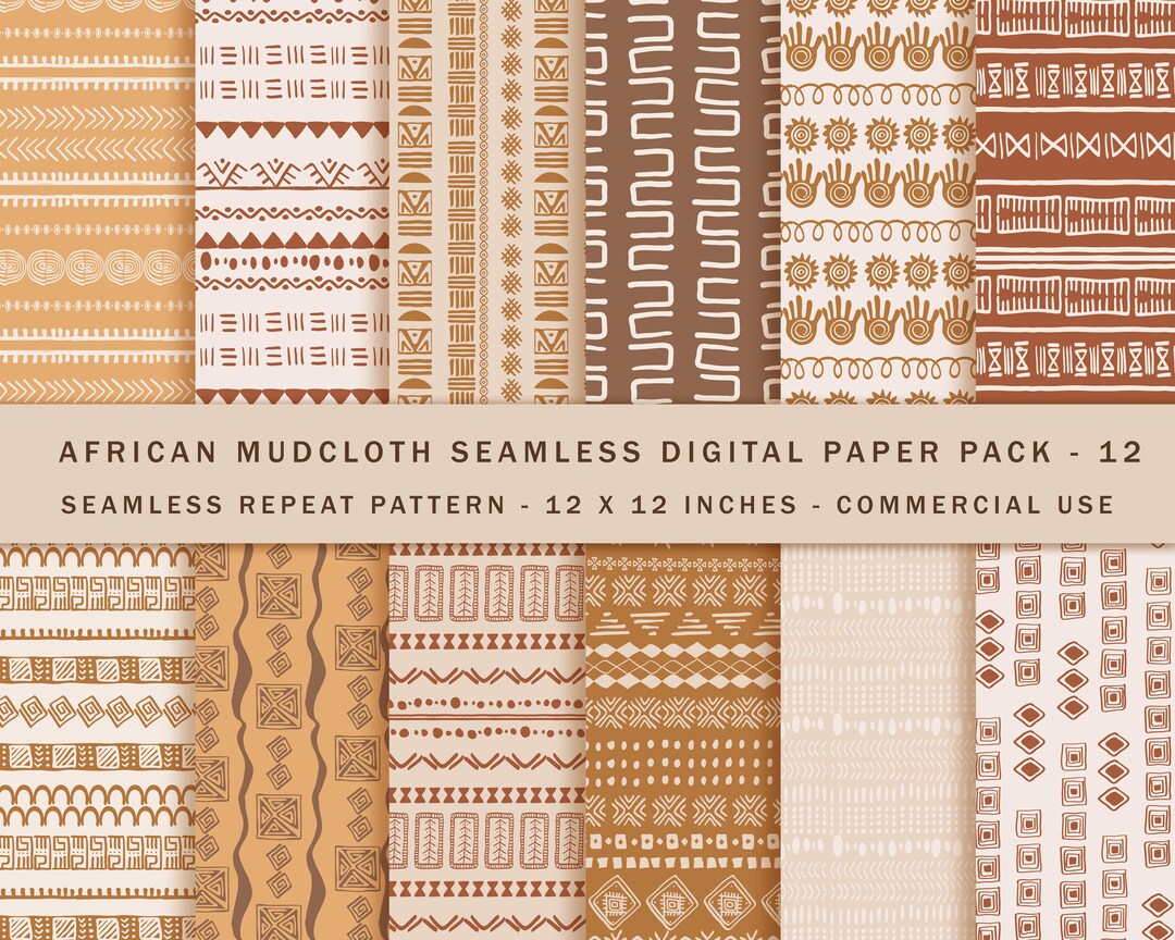 12 Boho Seamless Digital Paper Pack, Hand Drawn, Doodle Scrapbook Paper ...