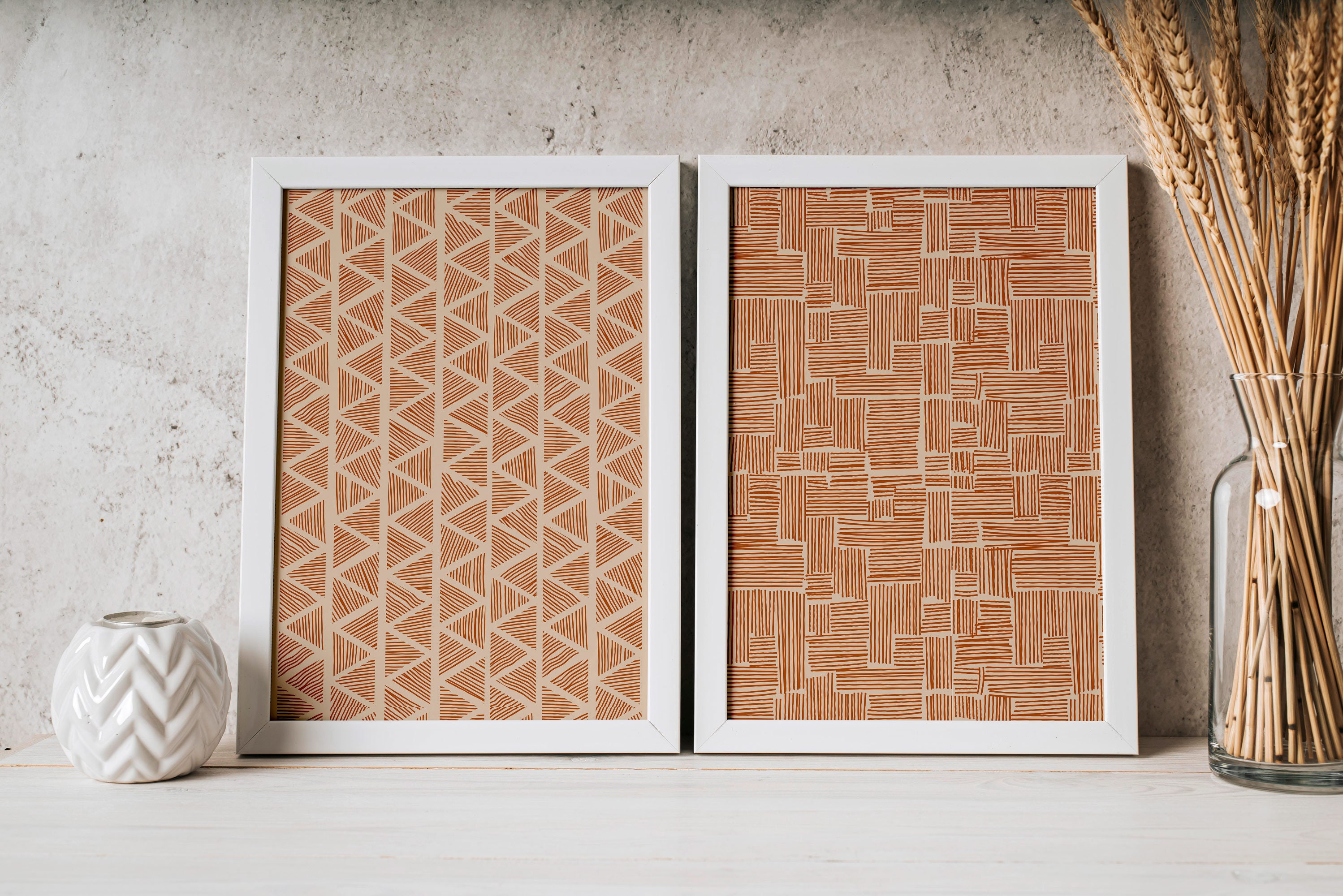 10 Seamless Doodle Boho Digital Paper Pack, Pink Boho Scandi Digital ...