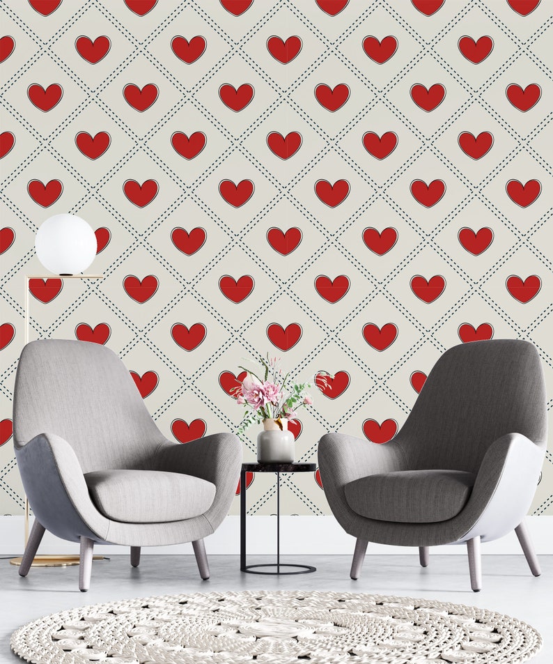 10 Valentine Hearts Seamless Digital Paper Pack, Scrapbook Paper, Heart ...