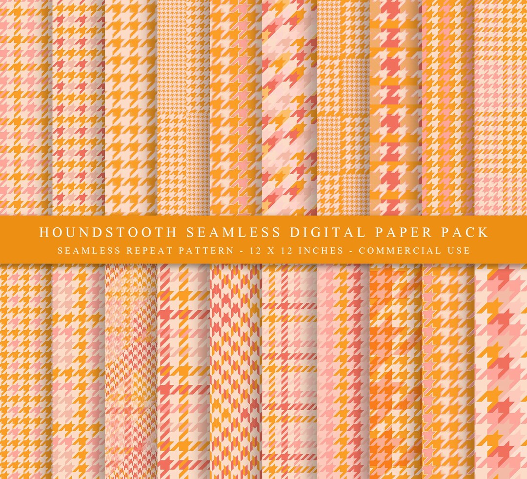 Pink Seamless Houndstooth Digital Paper, Spring, Summer Repeating ...