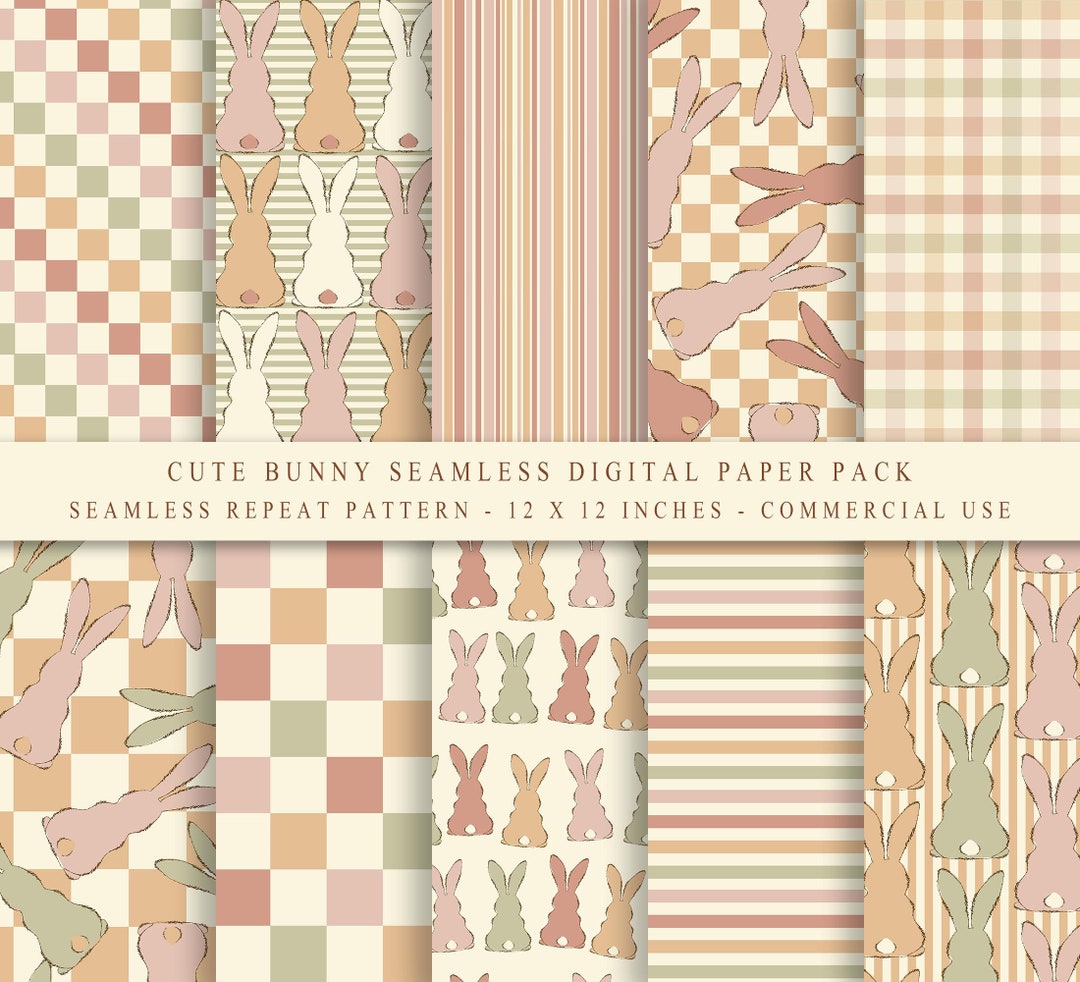 Easter Digital Paper, Seamless Pattern, Bunny Pattern, Easter ...