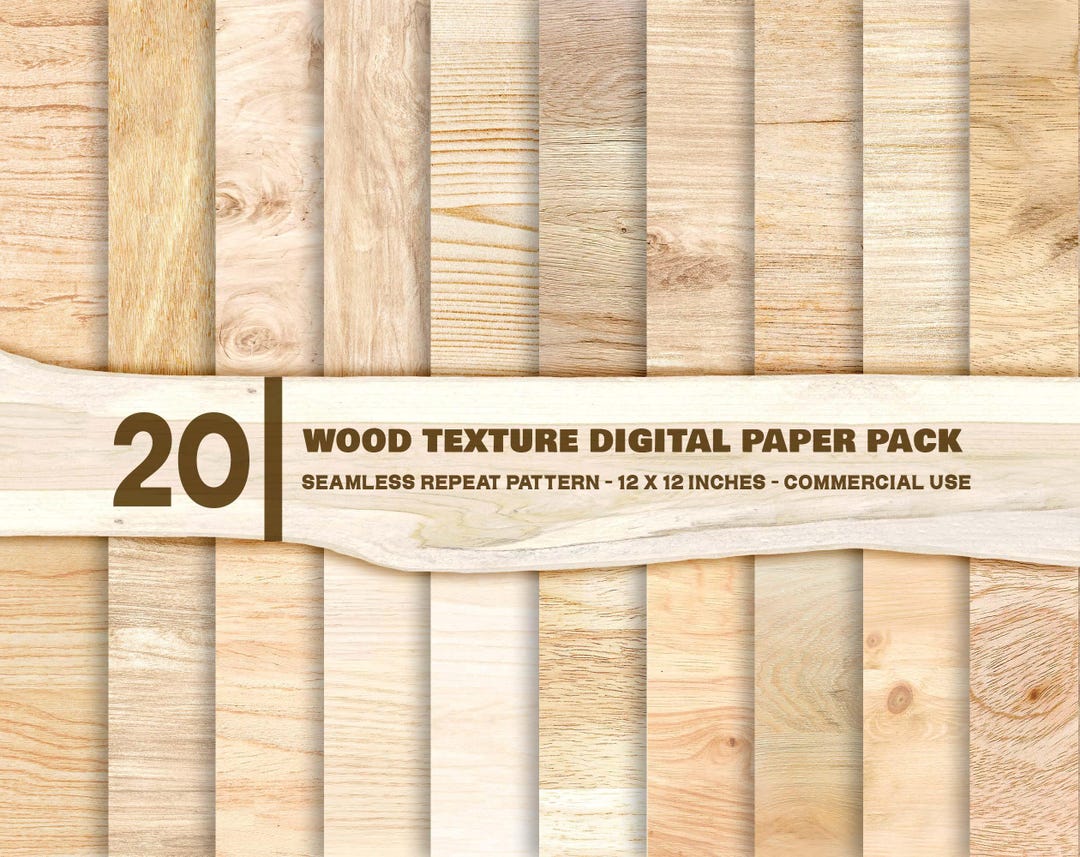 Seamless Wood Grain Textures Digital Paper, Natural Wood Digital ...