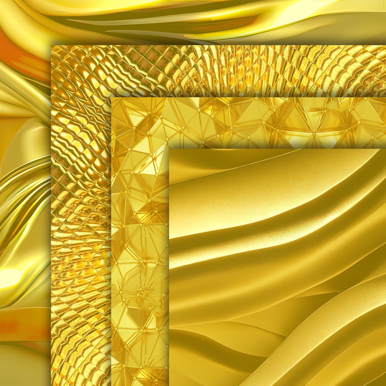 Luxury Gold Foil Glitter Digital Paper Pack, Gold Texture Paper Yellow ...