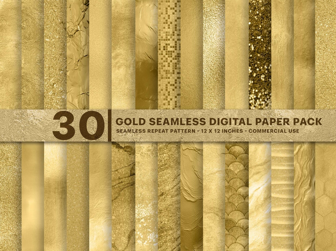 30 Gold Digital Papers | Gold Glitter Textures | Gold Foil Scrapbook ...