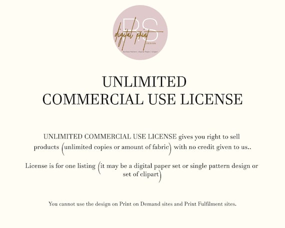 Unlimited Commercial-use License for One Listing - Etsy