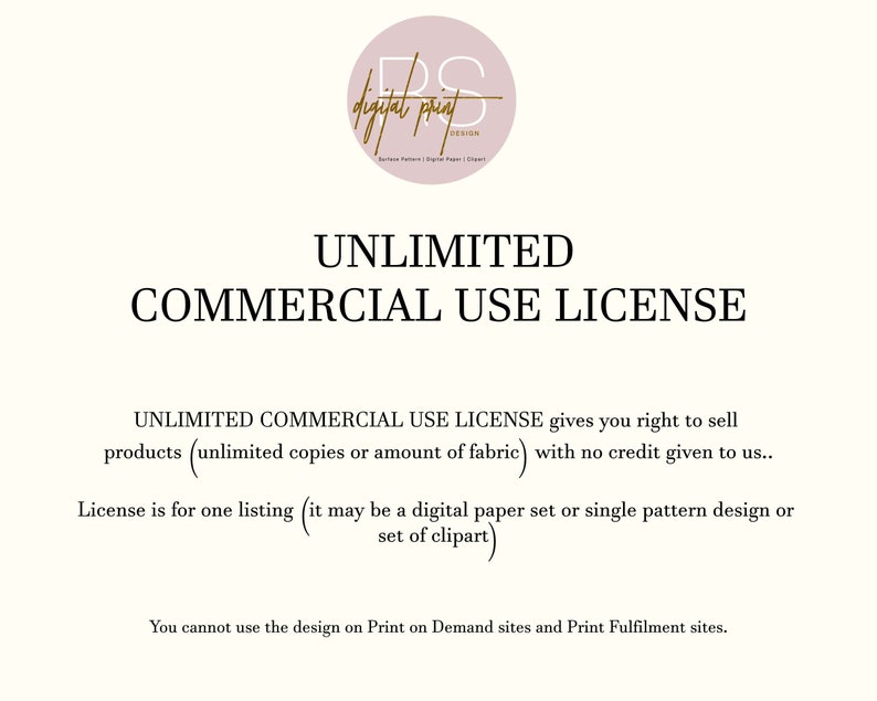 Unlimited Commercial-use License for One Listing - Etsy