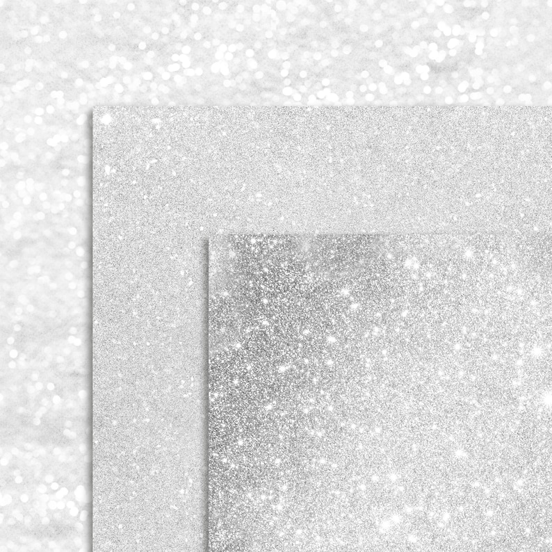 White Glitter Digital Paper Pack: Snow Texture Backgrounds (digital ...