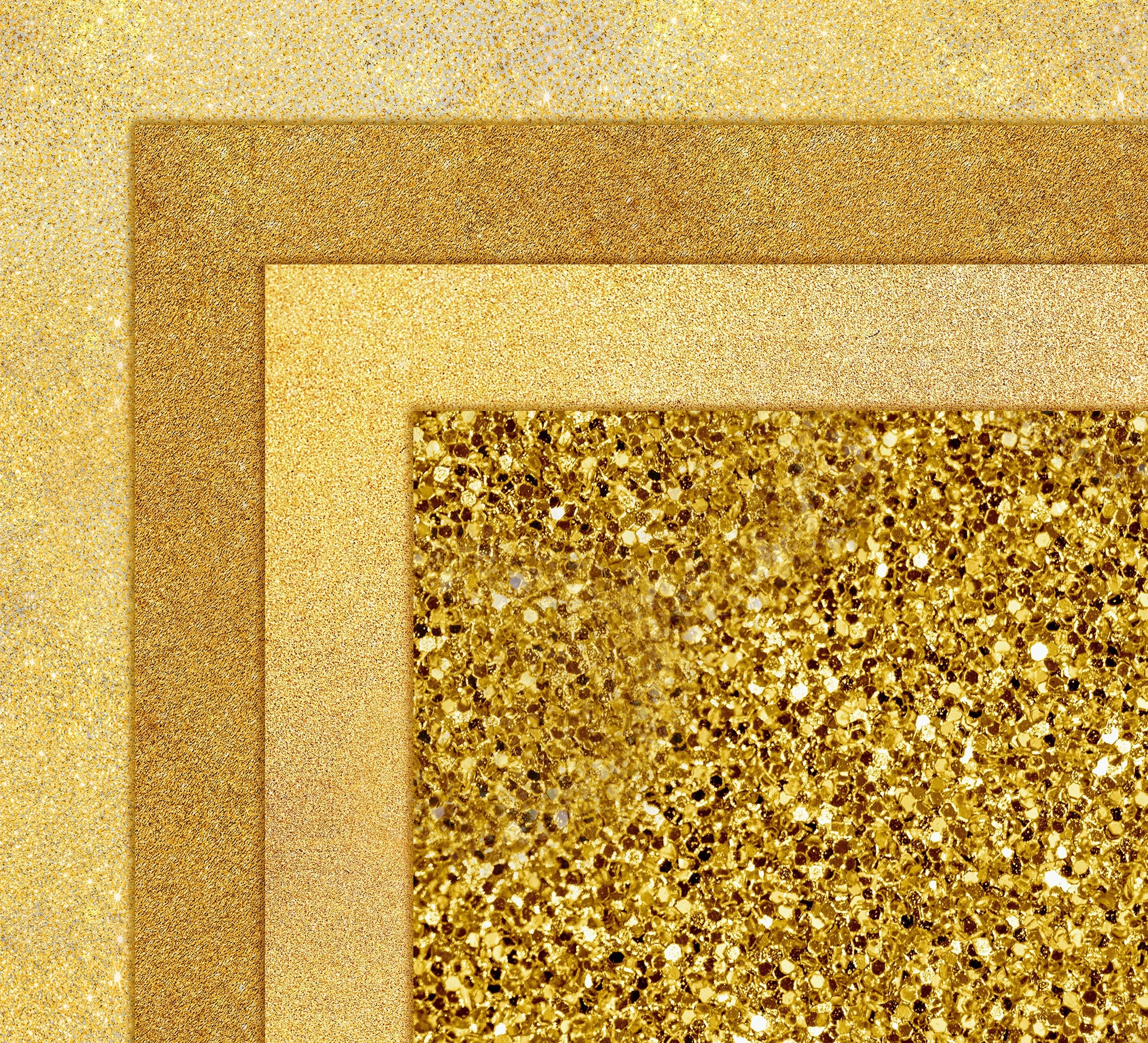 16 Gold Glitter Digital Paper Pack, Party Decor, Gold Texture, Golden ...