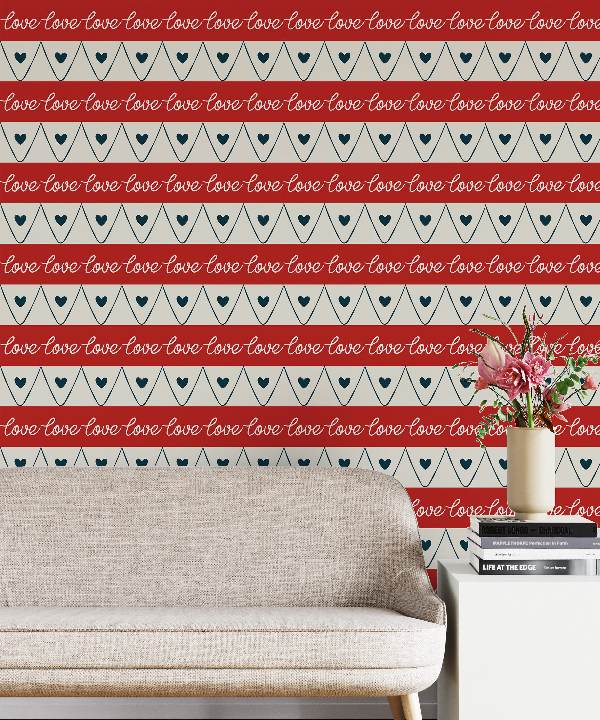 10 Valentine Hearts Seamless Digital Paper Pack, Scrapbook Paper, Heart ...