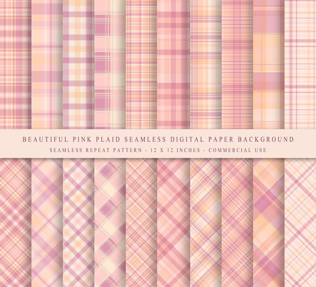 Spring, Summer Pastel Plaids Digital Paper Pack, Gingham Checkered ...