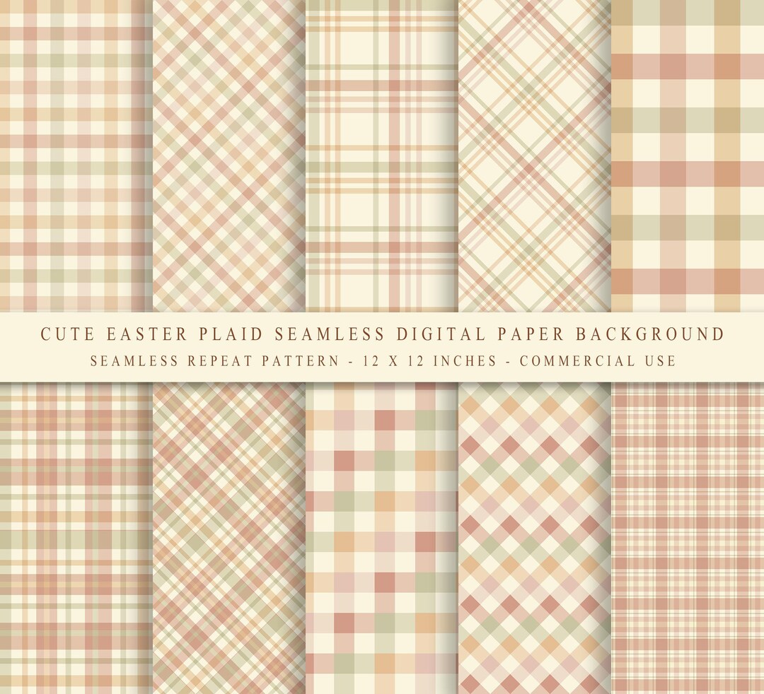 Boho Plaids Digital Paper Pack, Spring, Summer Plaids Digital ...