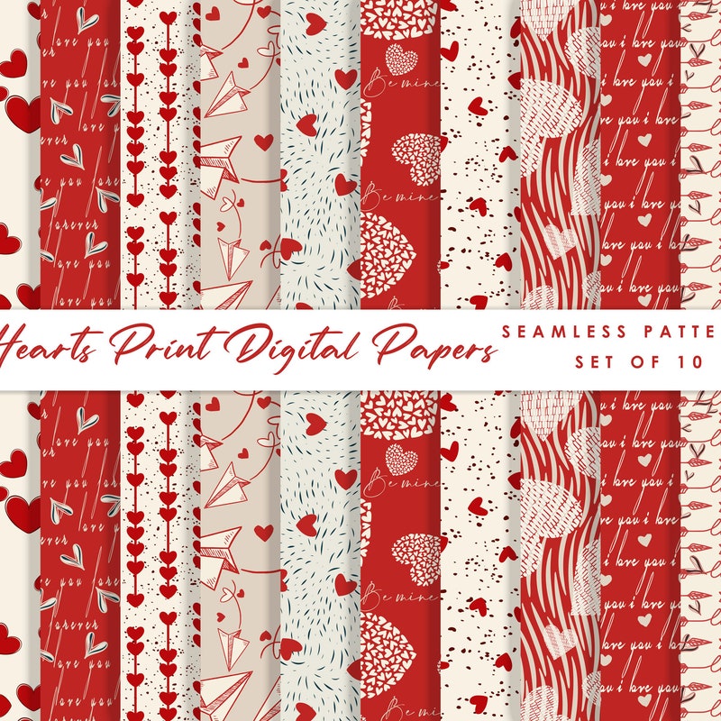 Valentine Digital Paper - Etsy