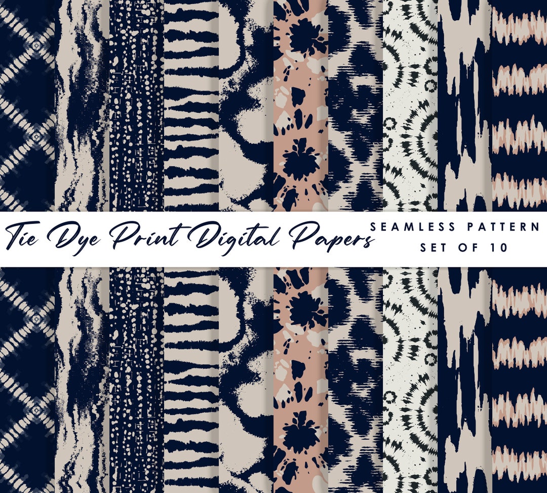 Tie Dye Digital Paper Pack, Tie Dye Fabric Print, Seamless Pattern ...