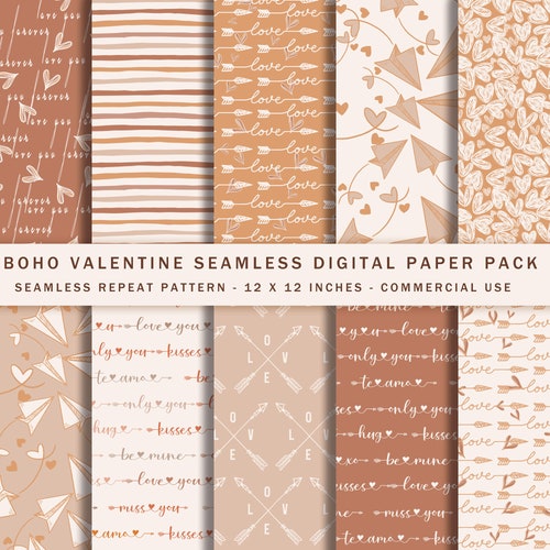 10 Boho Seamless Digital Papers Boho Scrapbook Paper Boho - Etsy