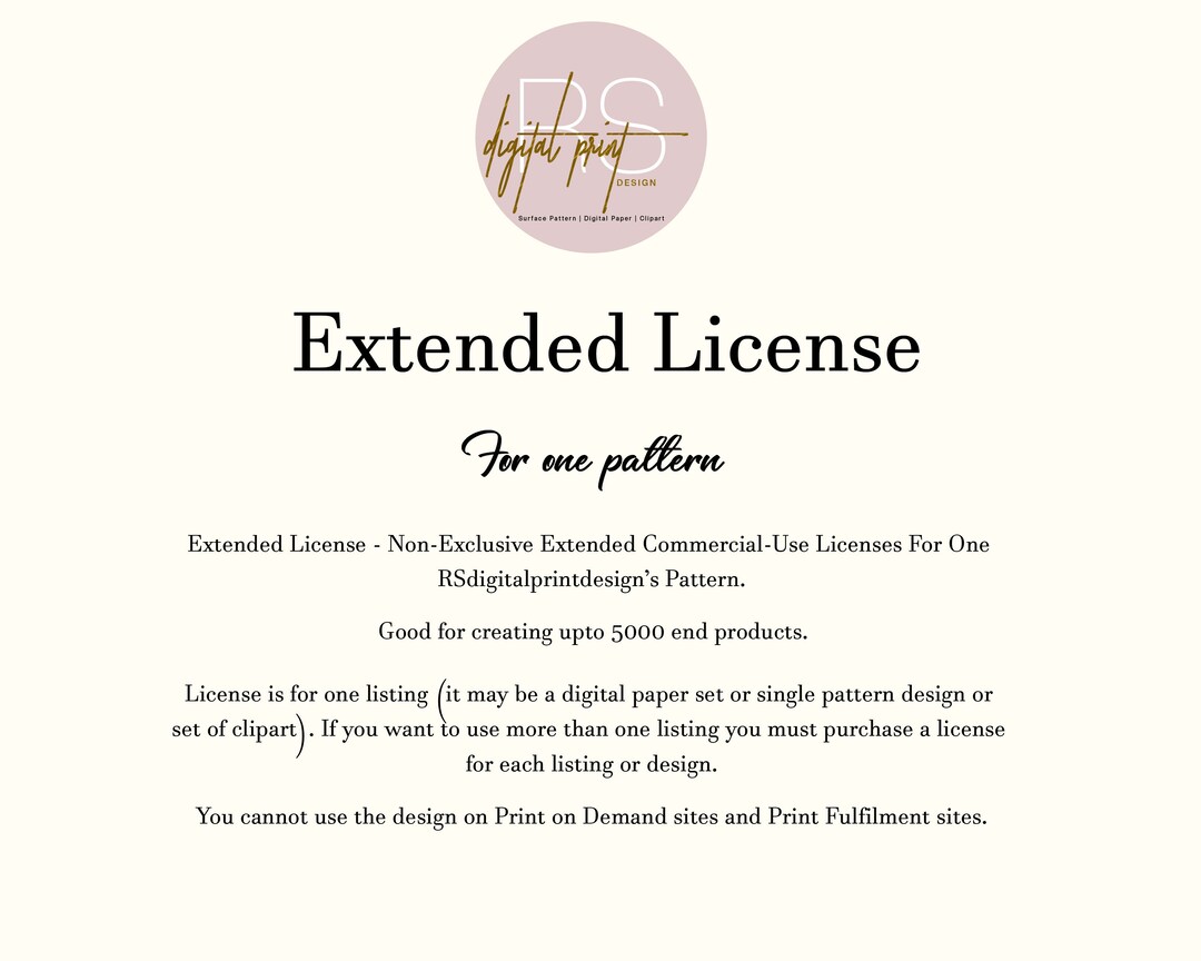Extended License - Non-exclusive Extended Commercial-use Licenses for ...