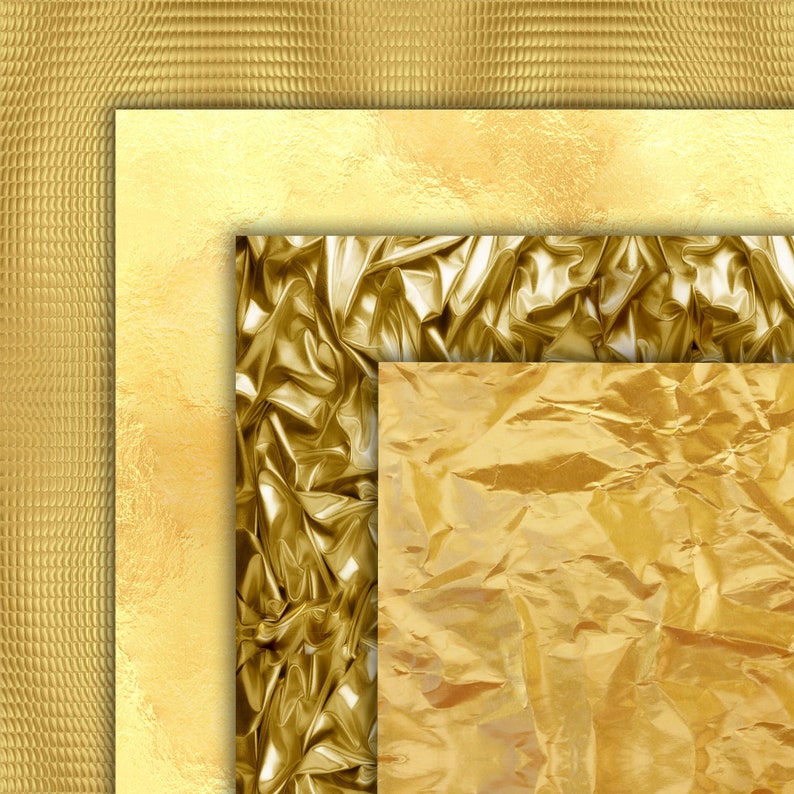 Gold Foil Glitter Digital Paper, Gold Digital Texture Paper Yellow Gold ...