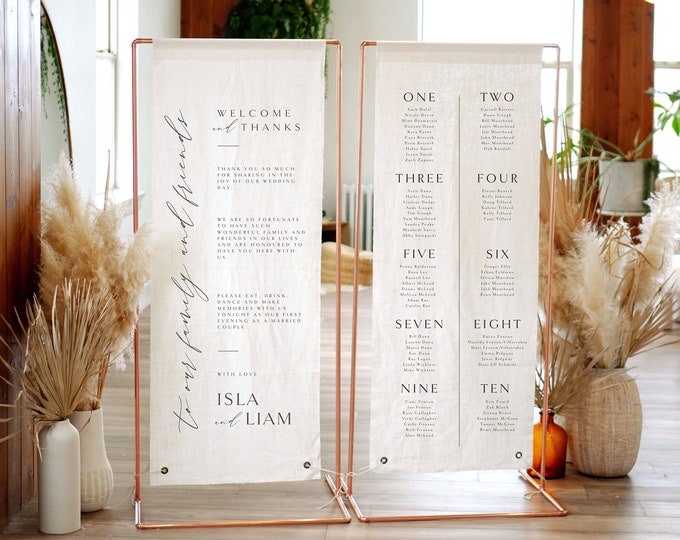 Wedding Signs Set, Seating Chart, Wedding Welcome Sign, Seating Plan ...