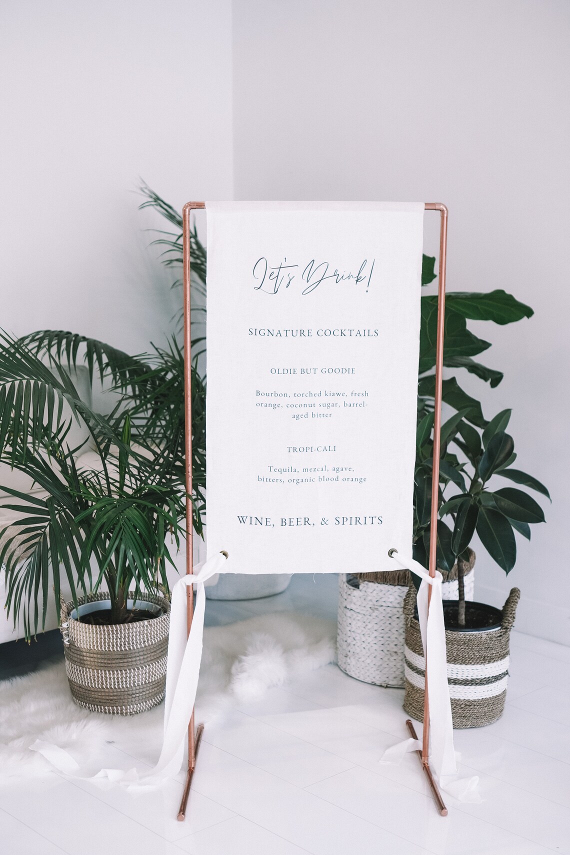 Modern Wedding Bar Menu Minimalist Bar Menu Linen Bar | Etsy