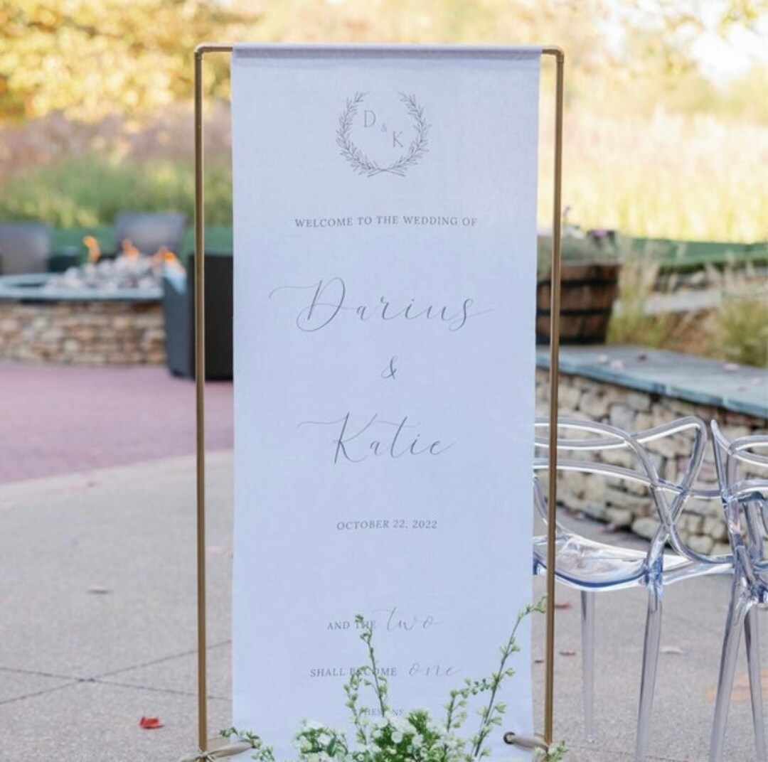 Wedding Welcome Sign, Wedding Welcome Sign, Fabric Sign, Custom Wedding ...