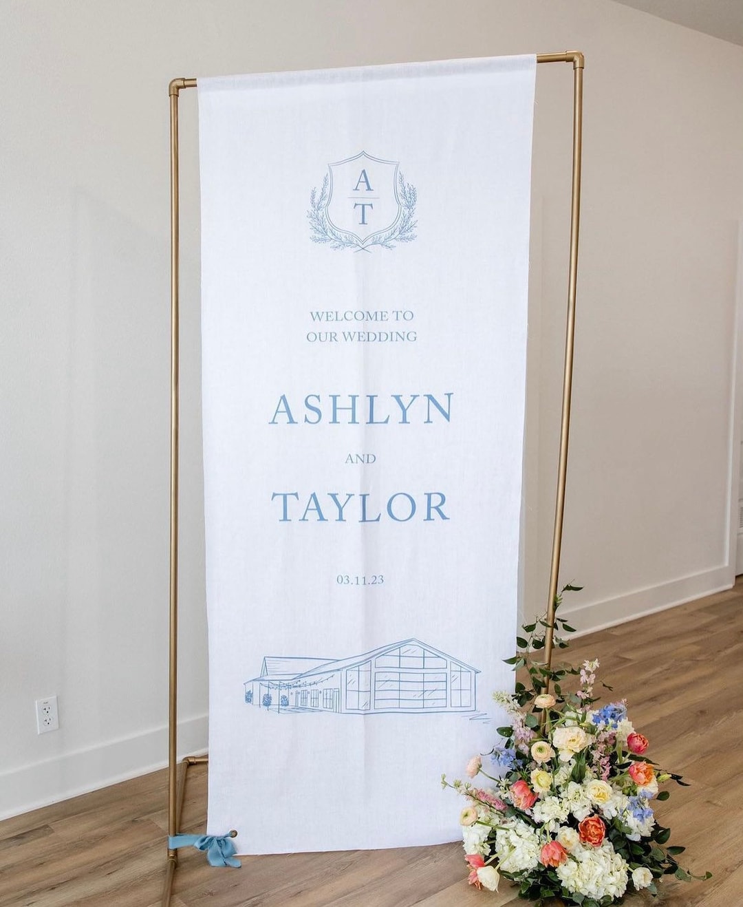 Wedding Welcome Sign - Cotton Wedding Banner - Wedding Sign With Quote ...