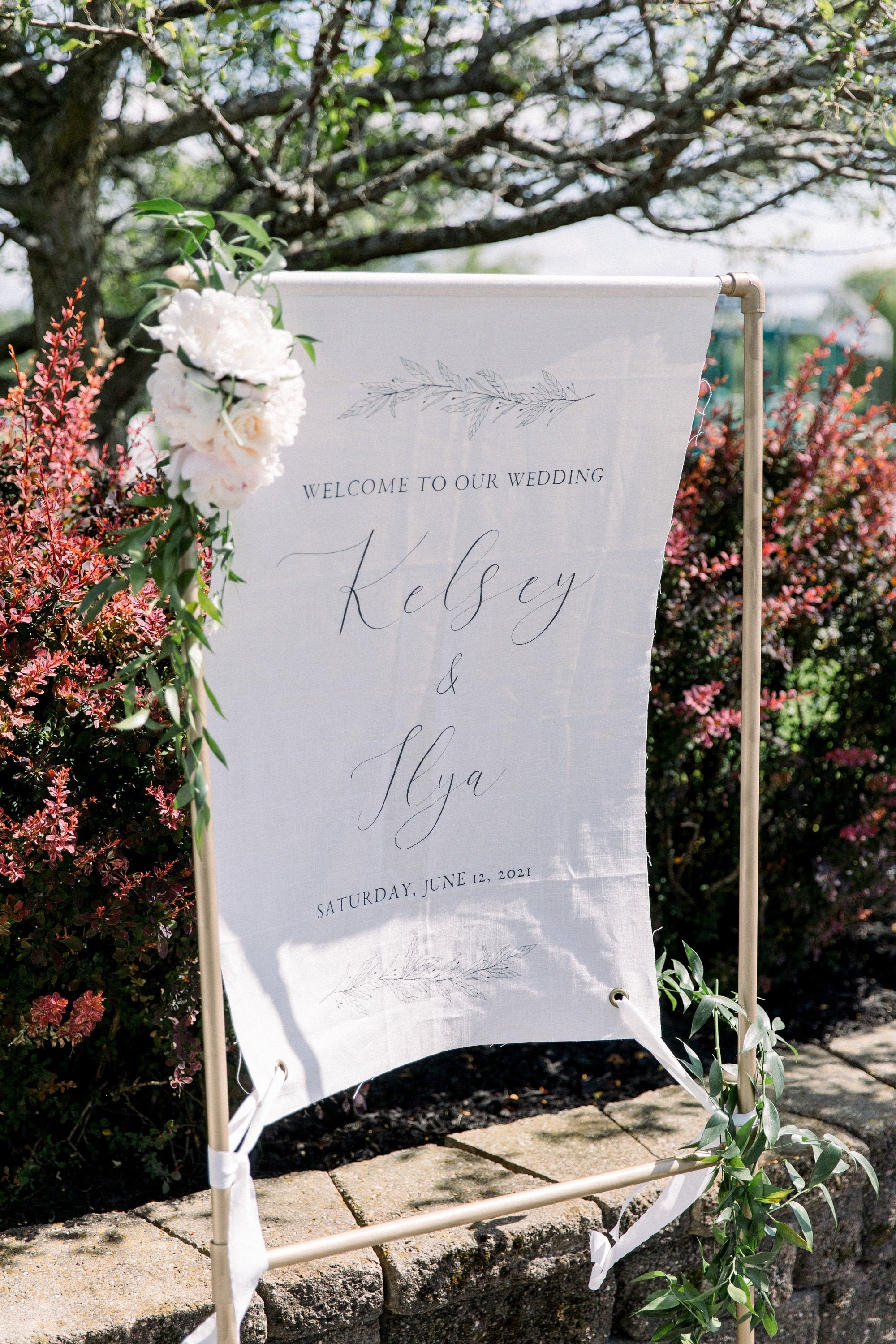 Wedding Fabric Welcome Sign Modern Wedding Welcome Sign | Etsy