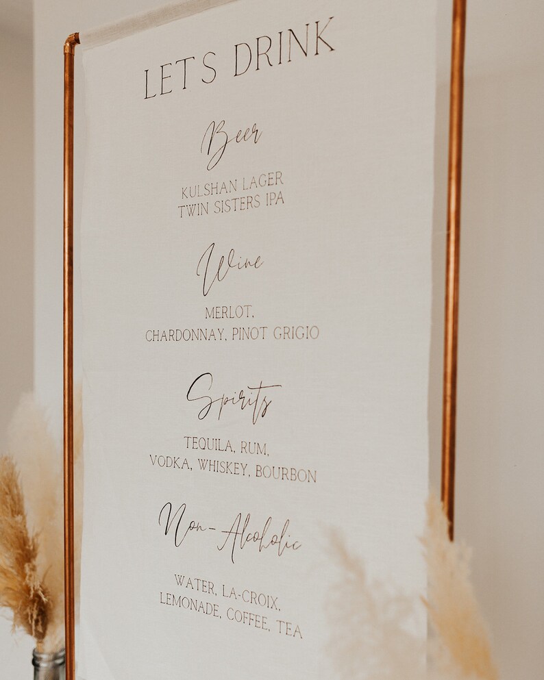 Custom Wedding Bar Menu Personalized Menu Sign Wedding Bar - Etsy
