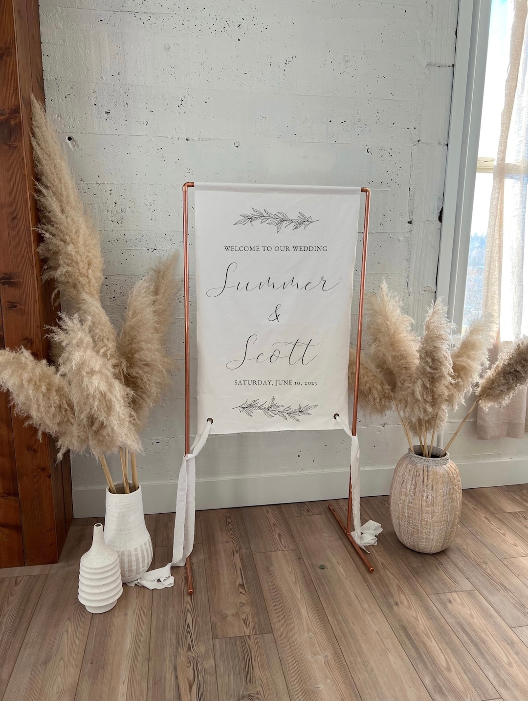 Wedding Fabric Welcome Sign, Modern Wedding Welcome Sign, Fabric Sign ...