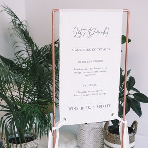 Modern Wedding Bar Menu, Minimalist Bar Menu, Linen Bar Sign,wedding ...