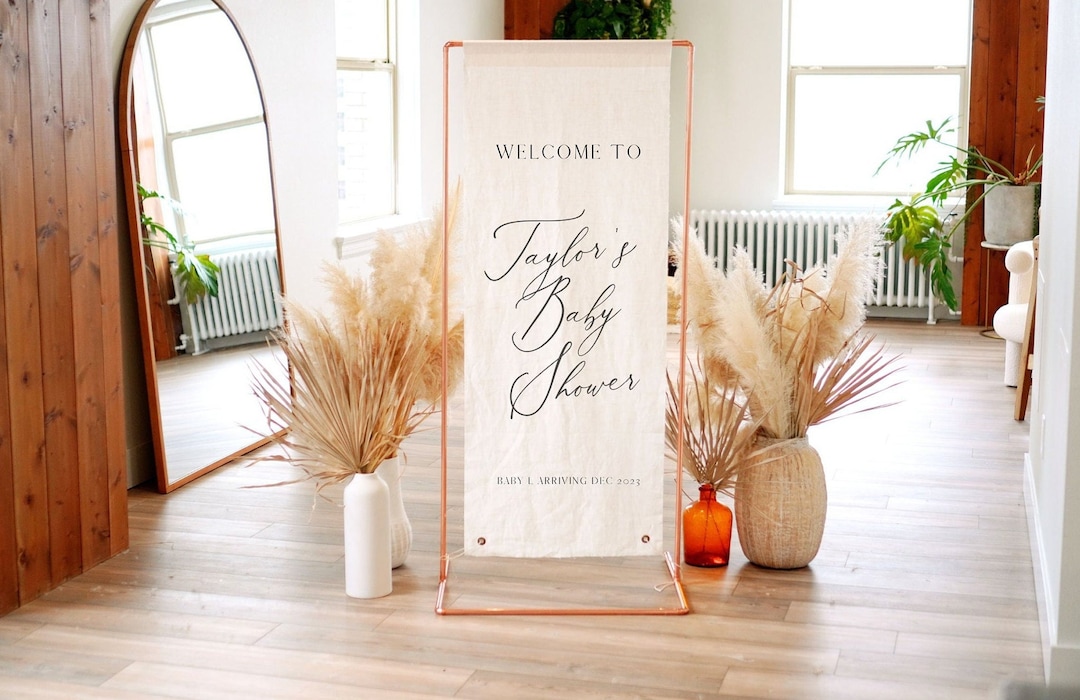 Custom Baby Shower Sign, Fabric Baby Shower Sign, Hello Baby Sign, Baby ...