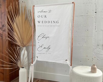 Linen Welcome Sign Stand - Etsy