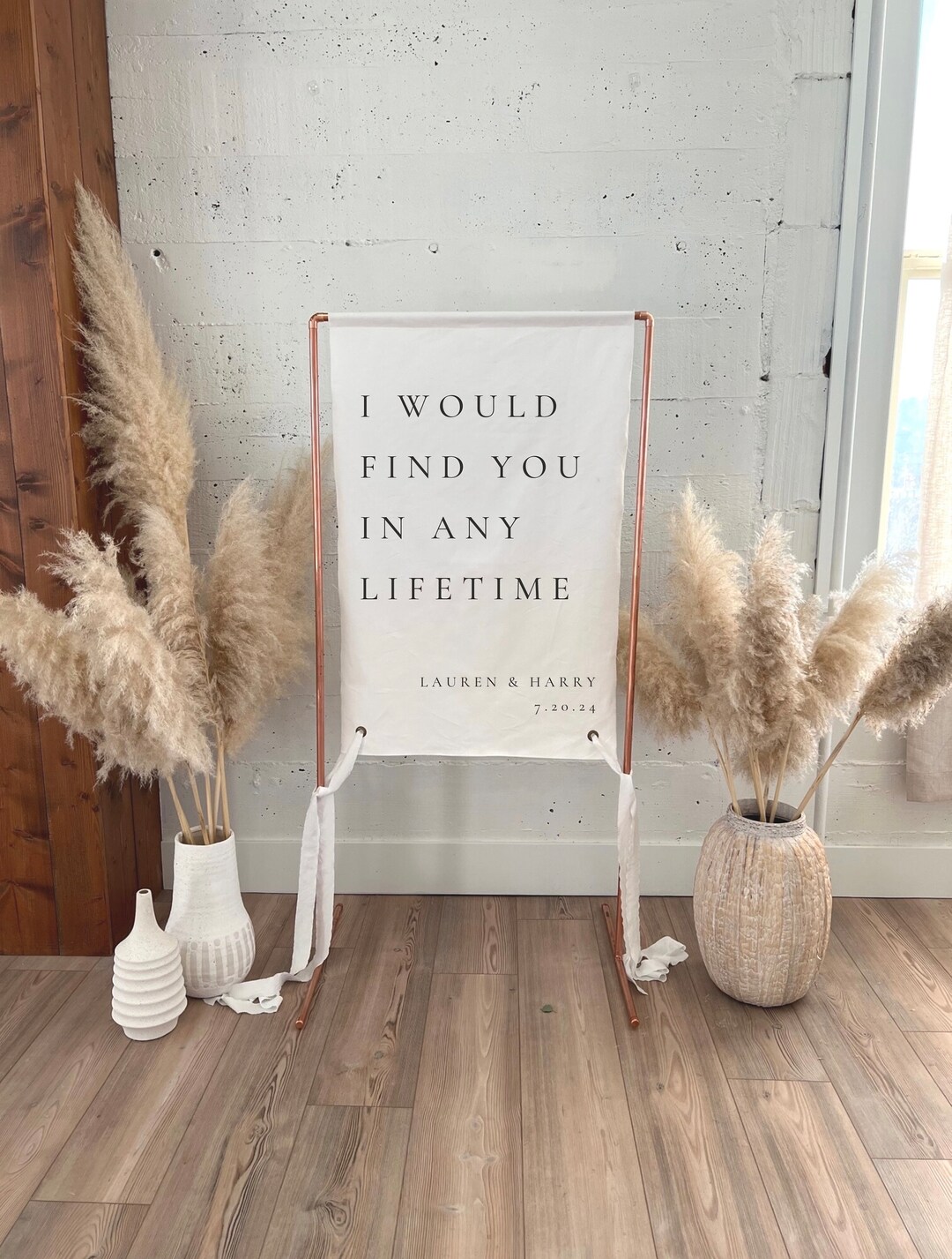 Wedding Fabric Welcome Sign, Modern Wedding Welcome Sign, Fabric Sign ...