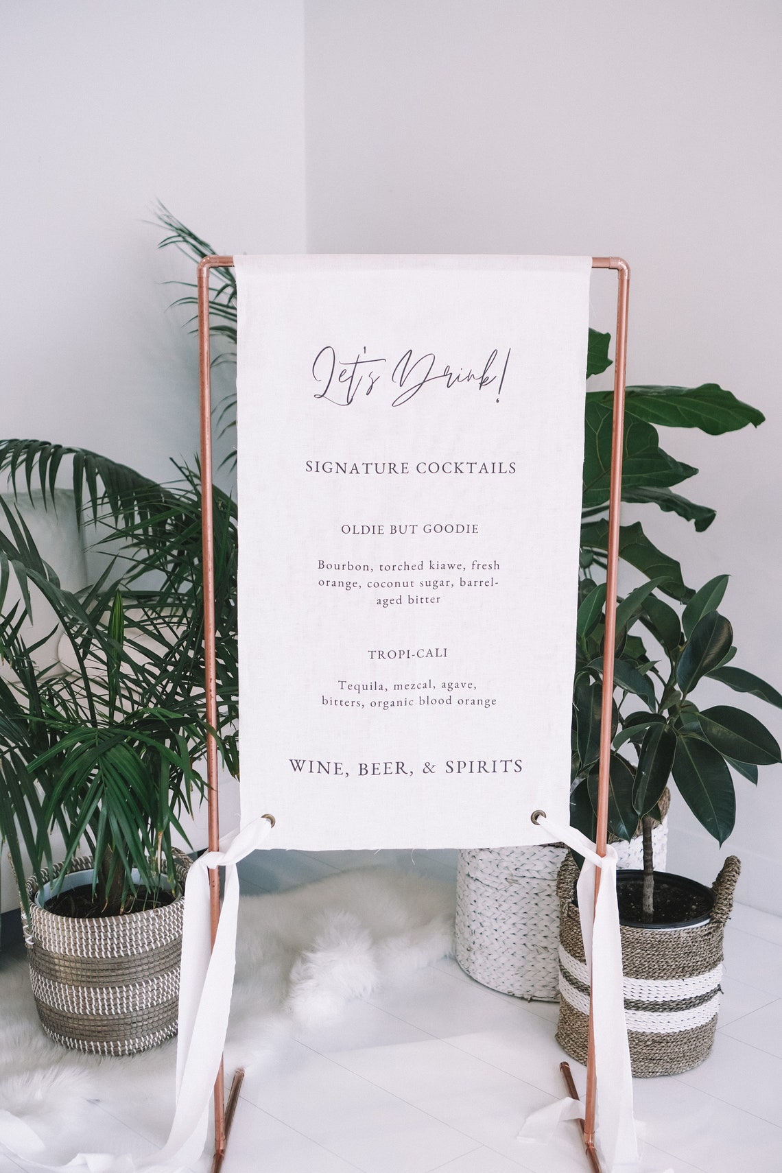 Modern Wedding Bar Menu Minimalist Bar Menu Linen Bar | Etsy