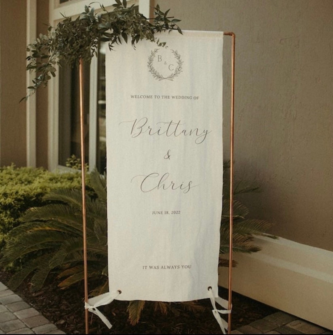Wedding Welcome Sign, Wedding Welcome Sign, Fabric Sign, Custom Wedding ...