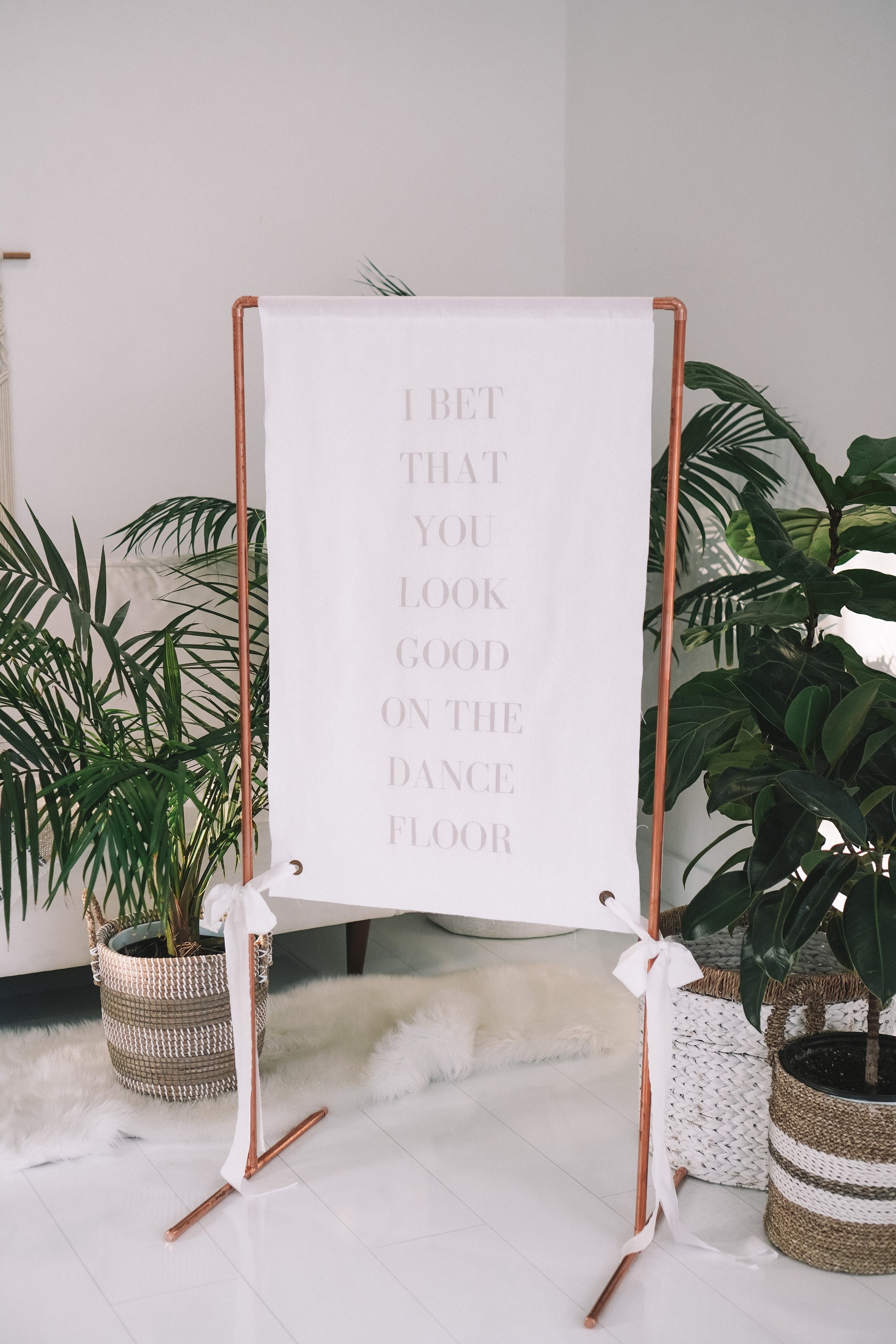 Minimalist Wedding Welcome Sign Linen Wedding Sign Copper - Etsy