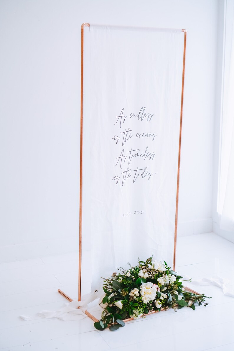 Minimalist Wedding Welcome Sign Linen Wedding Sign Copper - Etsy