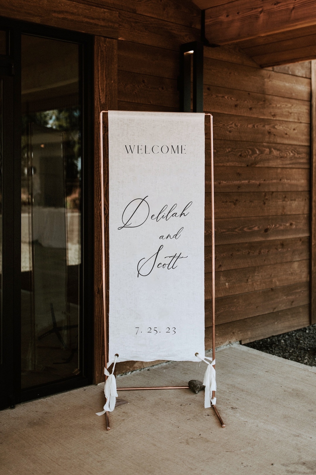 Wedding Fabric Welcome Sign, Modern Wedding Welcome Sign, Fabric Sign ...